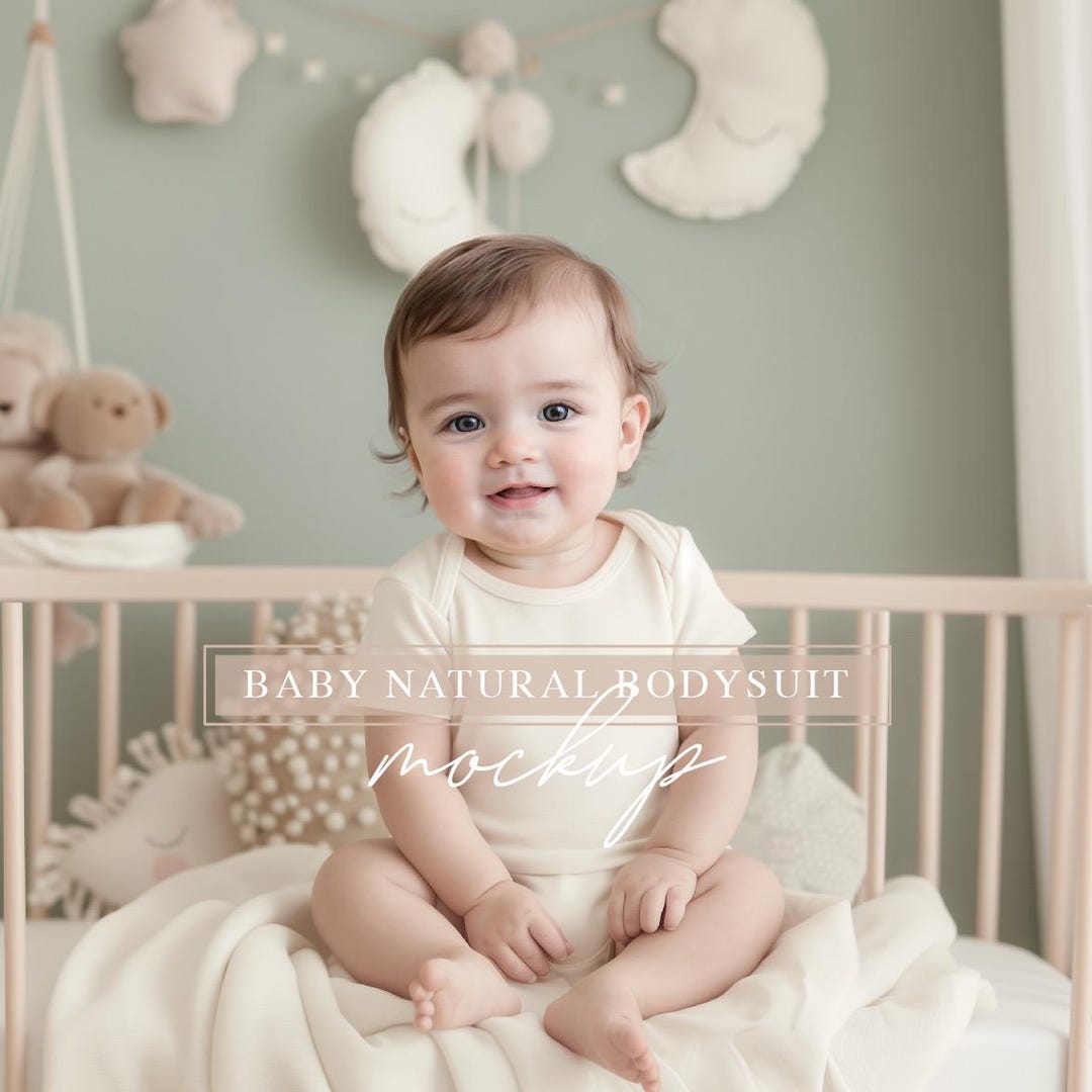 Natural Color Baby Bodysuit MOCKUP, Boho Infant Vest Mock-up ...