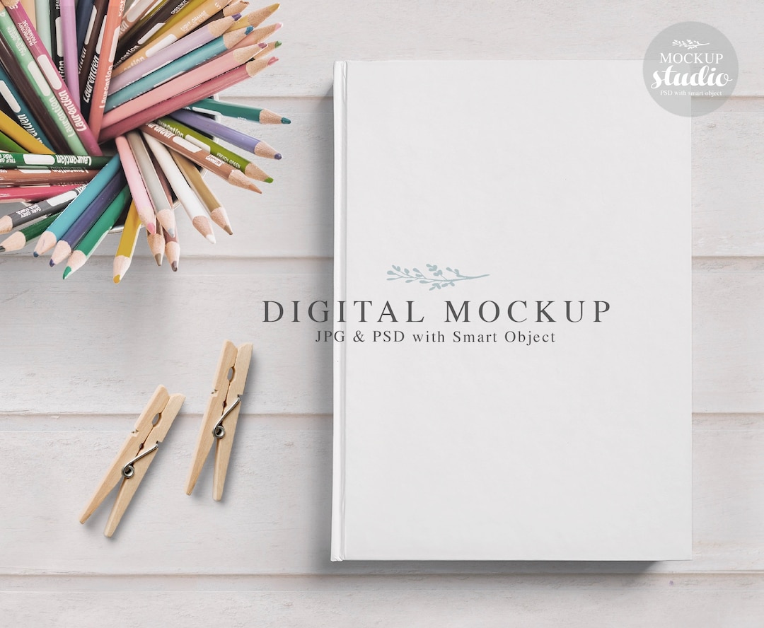 Notebook Kids Mockup, Kids Journal Mockup, Hardcover Memory Book Mockup ...