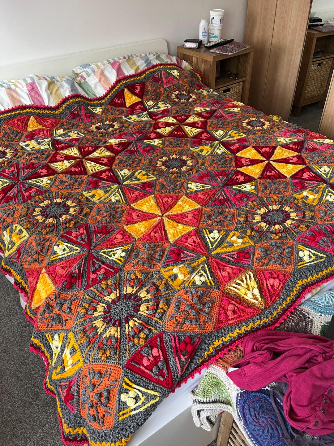 Hand Crocheted Kaleidoscope Blanket / Bedcover / Afghan - Etsy