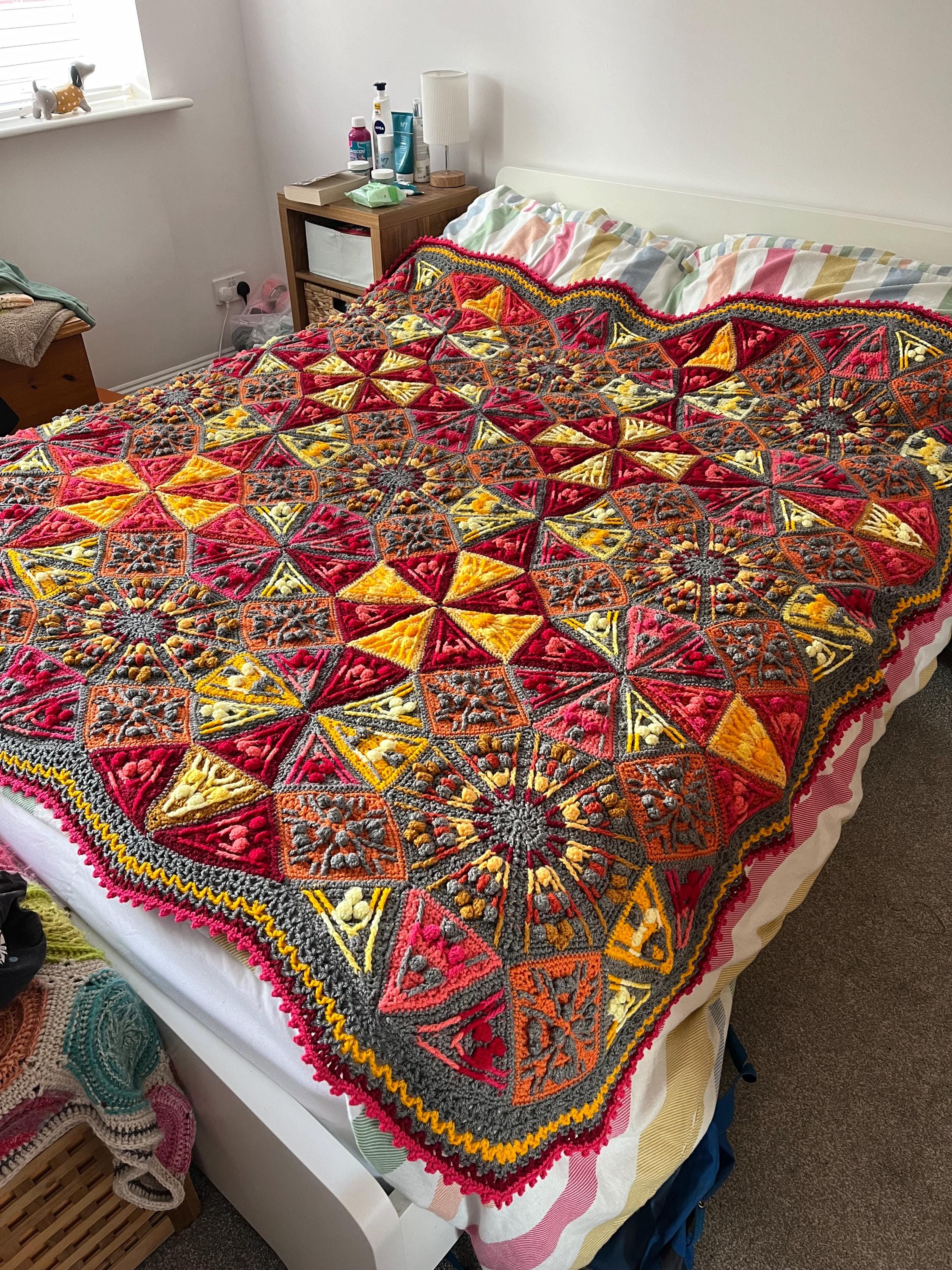 Hand Crocheted Kaleidoscope Blanket / Bedcover / Afghan - Etsy