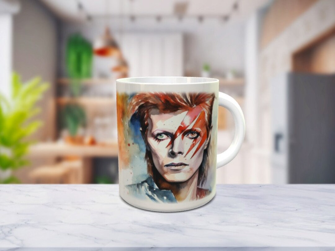 Ziggy Stardust Watercolor Sketch Print Mug 1, Single Tea Coffee Ceramic ...
