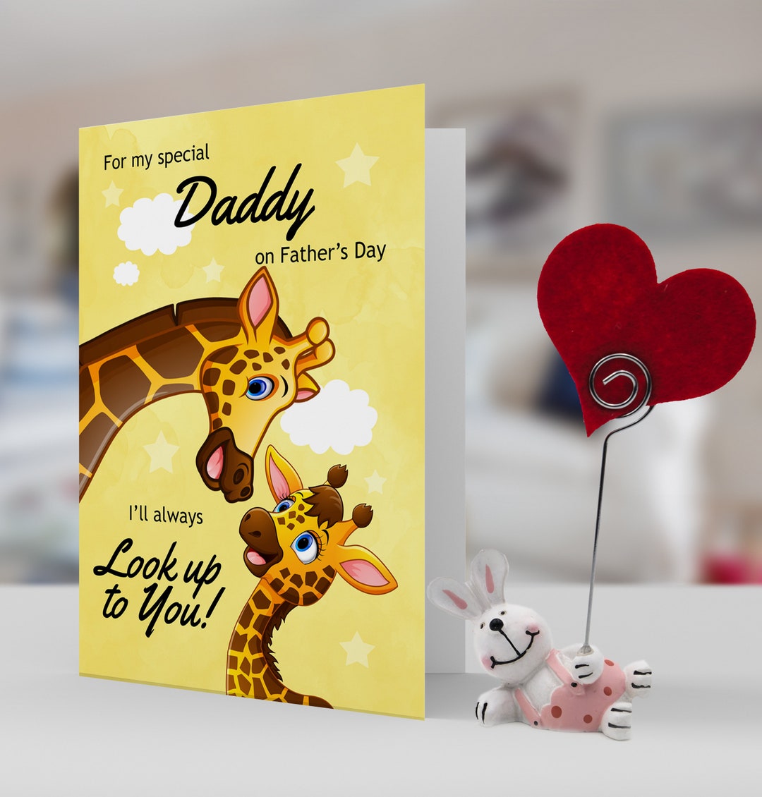 Giraffe Father's Day Card, Little Giraffe and Daddy Giraffe - Father's ...