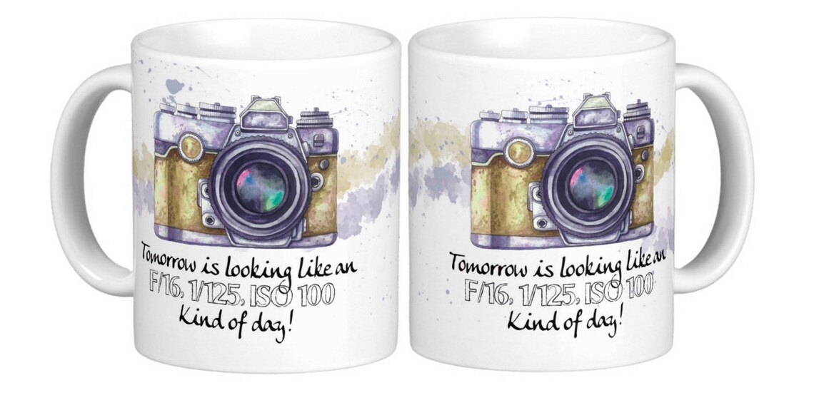 Photography Gift Mug, With Camera Geek Quote, Watercolor and Sketch ...