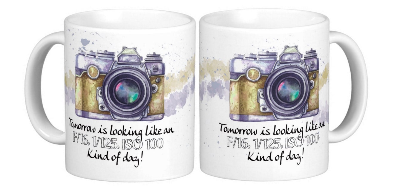 Photography Gift Mug With Camera Geek Quote Watercolor and - Etsy