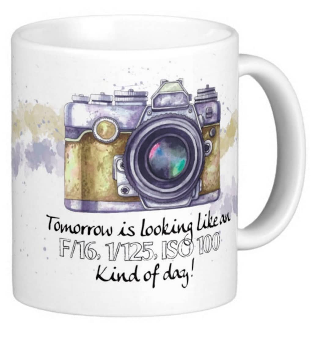 Photography Gift Mug, With Camera Geek Quote, Watercolor and Sketch ...
