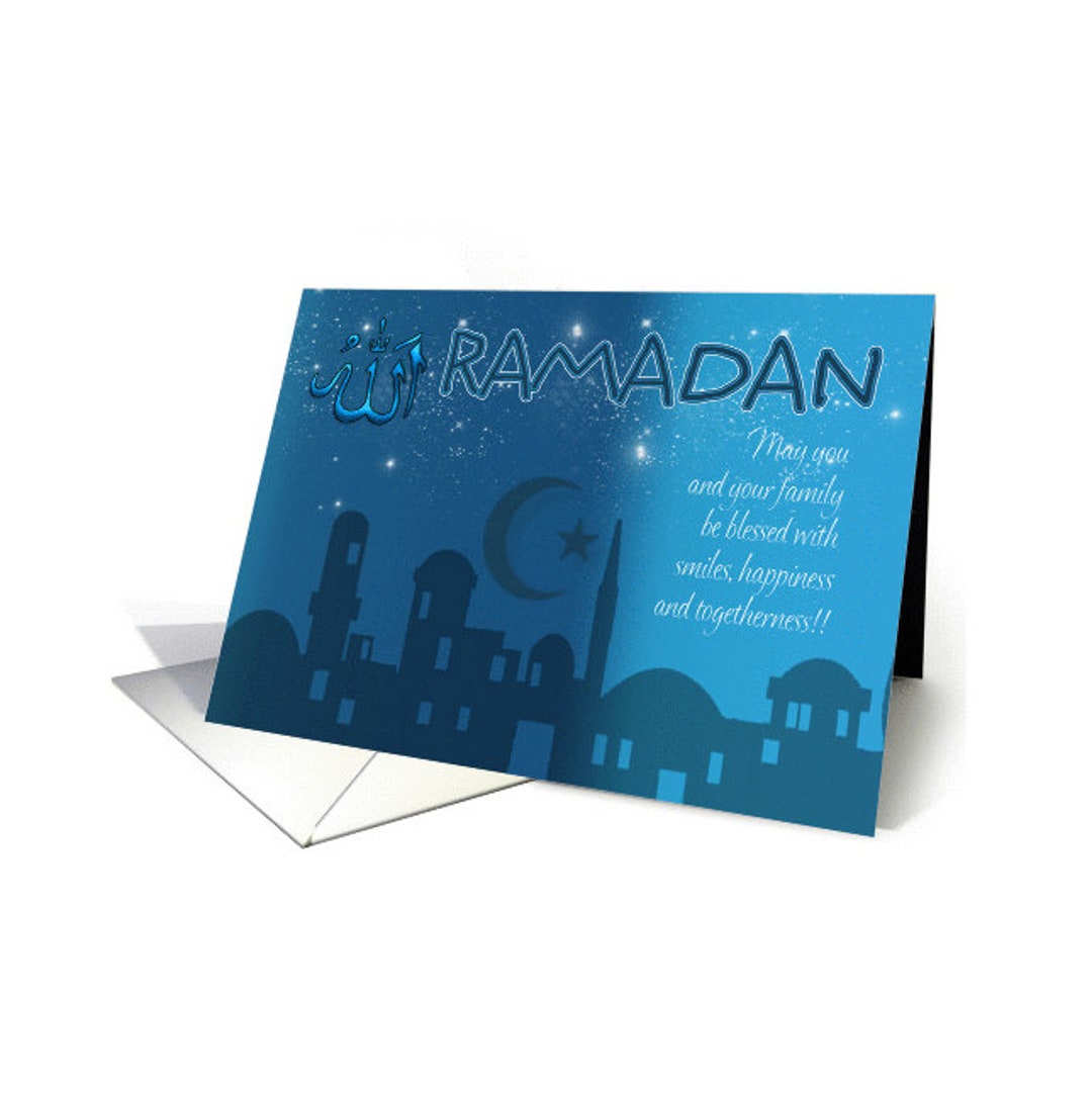 Ramadan Card Blue Subtle Blends and Nice Wording Card - Etsy Australia