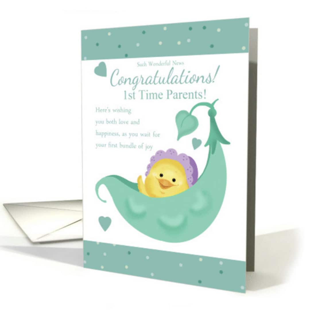 1st Time Parents | Pregnancy Congratulations Card | Cute Cards for 1st ...