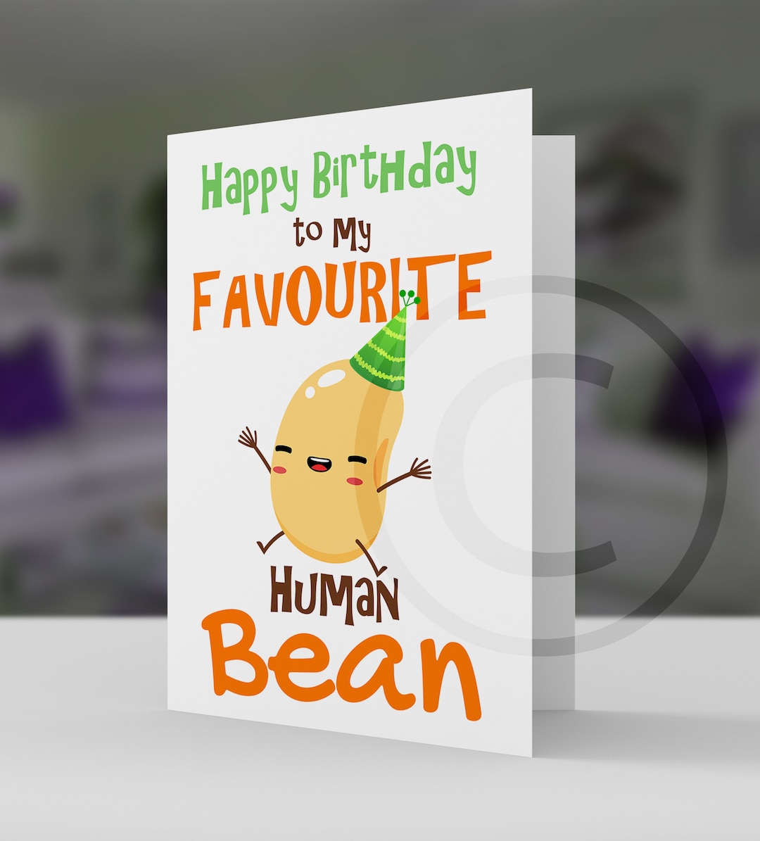 Fun Bean Birthday Card to My Favorite Human Bean Great Fun and Super ...