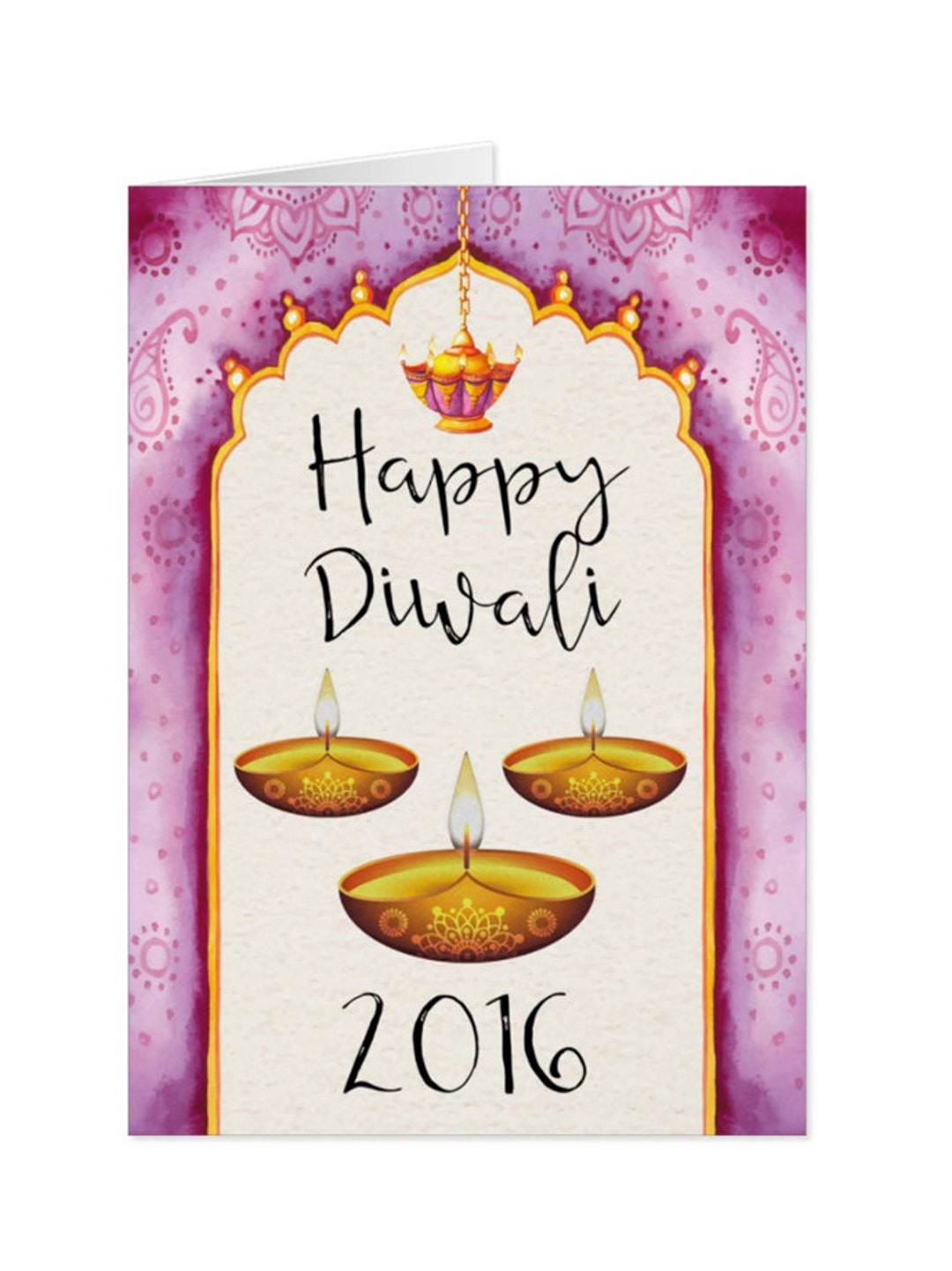 Diwali, Diwali Festival of Lights Greeting Card, Watercolor Design ...