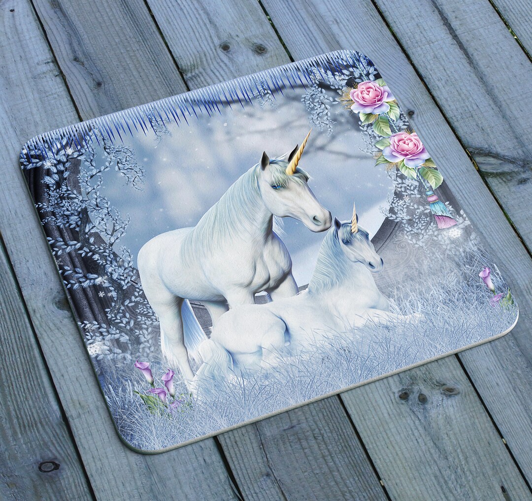 Set of 4 Astral Unicorn Coasters | Unicorn and Foal | Home Gift | Home ...