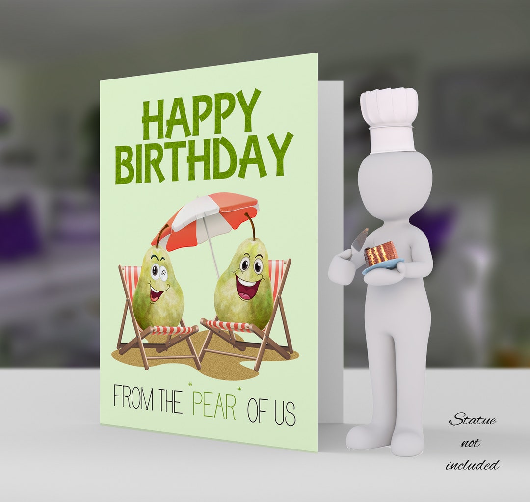 Pear Birthday Card With Funny Pears, From the Pare of Us - Etsy
