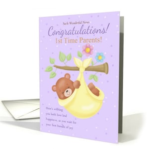 1st Time Parents | Pregnancy Congratulations Card | Cute Cards for 1st ...