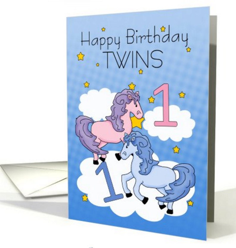 1st Birthday for Triplets With Ponies Card - Triplets Birthday Card ...