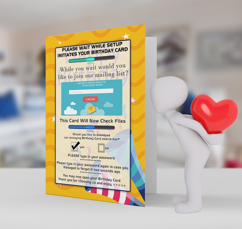 Humorous Computer Birthday Card Annoying Computer Pop up | Etsy UK