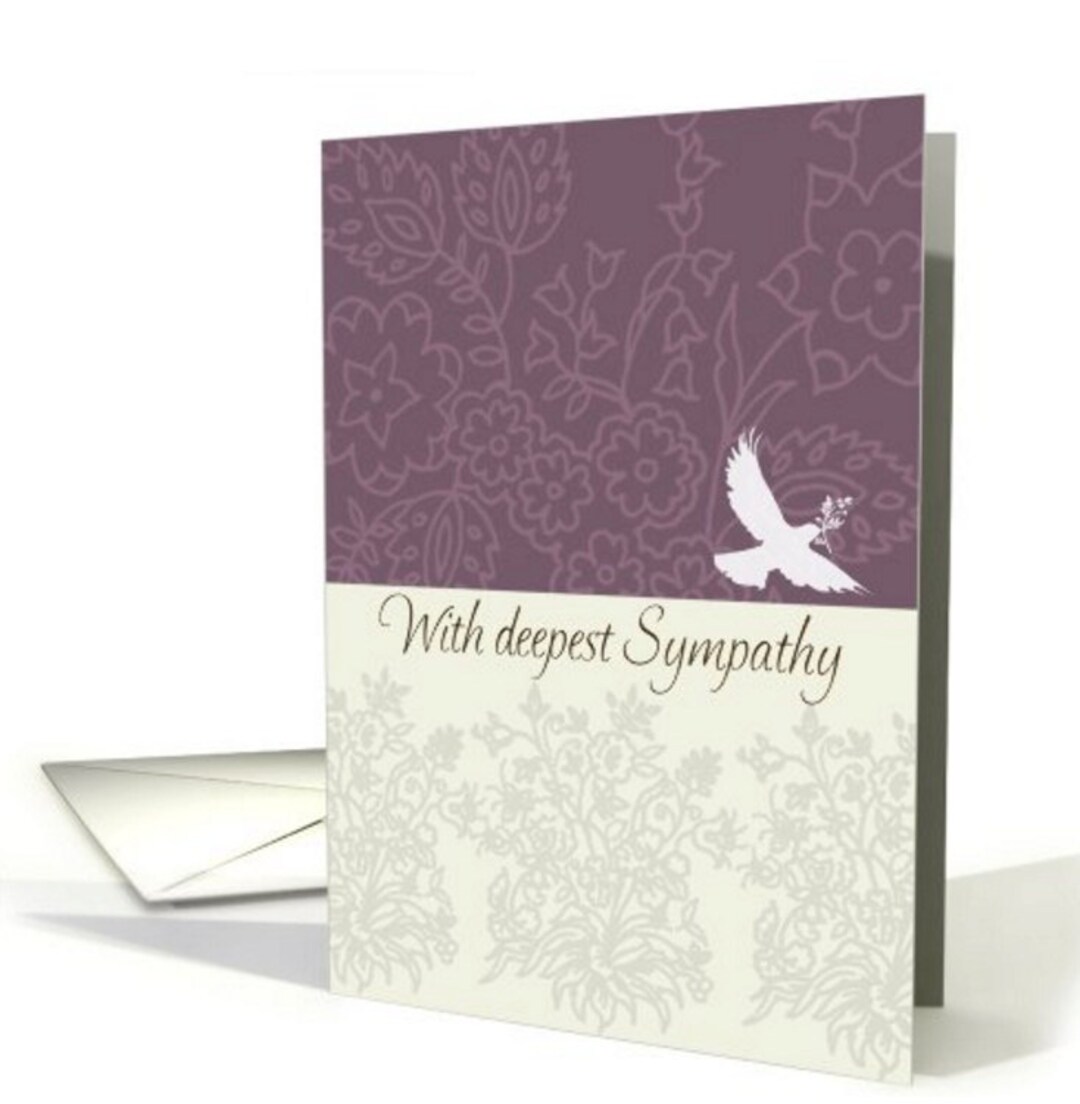 Sympathy Card With Dove, Deepest Sympathy Card - Etsy