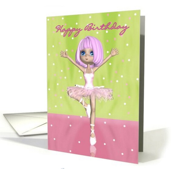 Ballet Dancer Birthday Card Ballerina Birthday Card a | Etsy UK