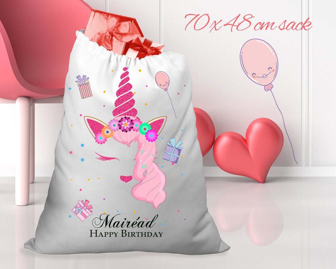 Unicorn. Birthday Gift Sack | Birthday Sack | Personalized ...