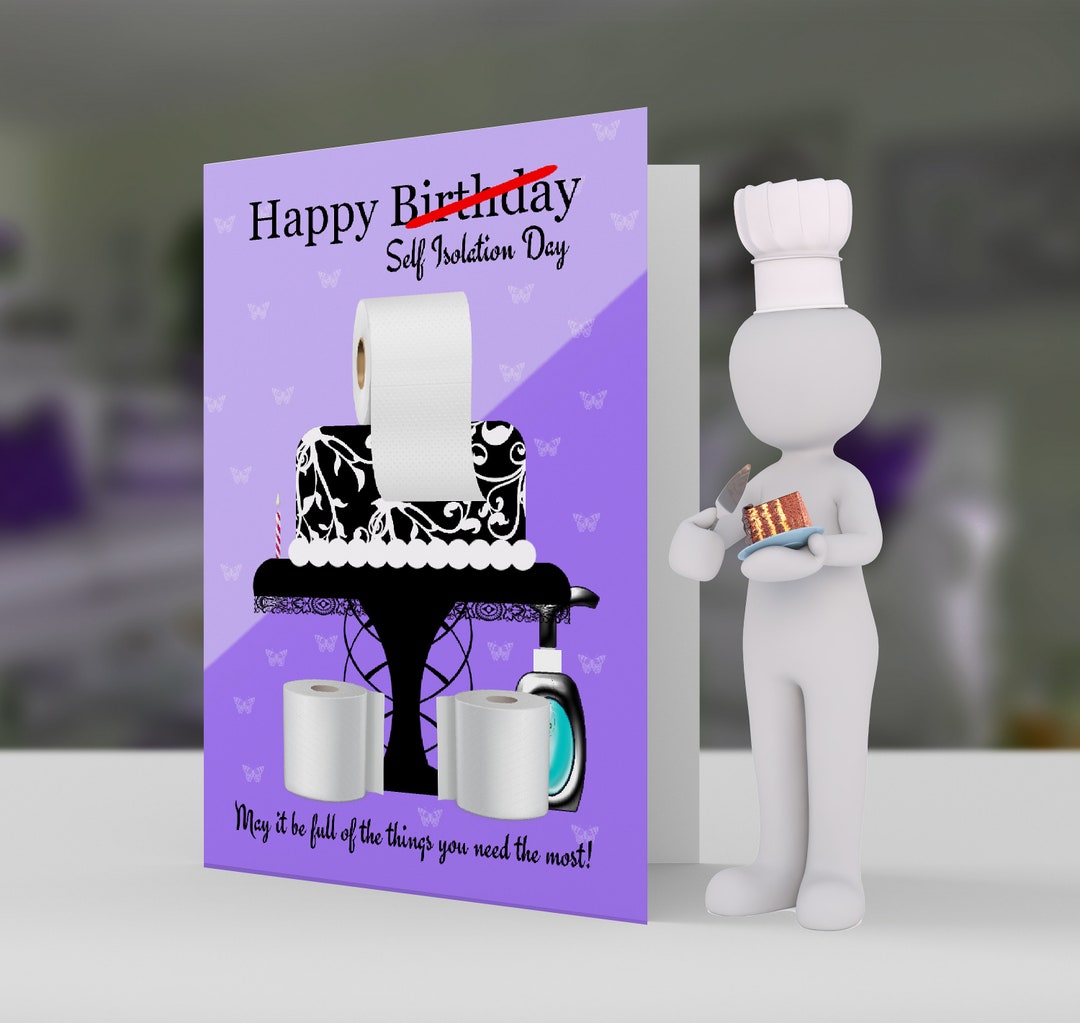 Birthday Card Isolation Humor, Self Isolation Card , 5x7 Greeting Card ...