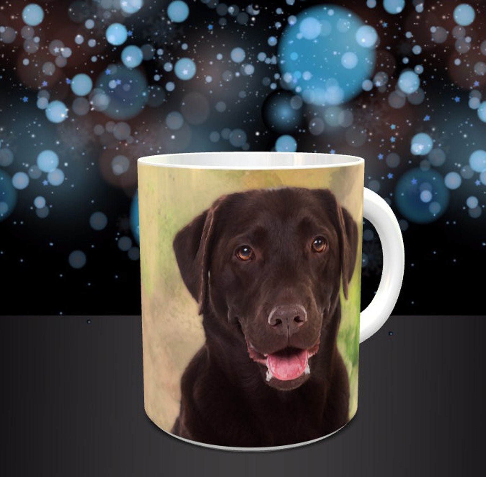 Chocolate Labrador Mug Oil painted Chocolate Labrador print | Etsy