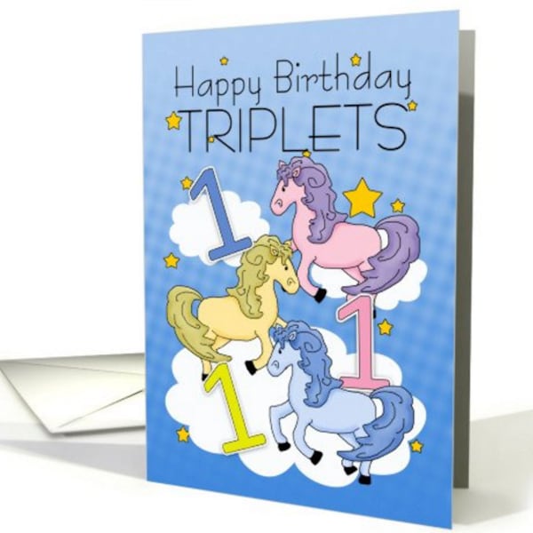 Triplets Birthday Cards - Etsy