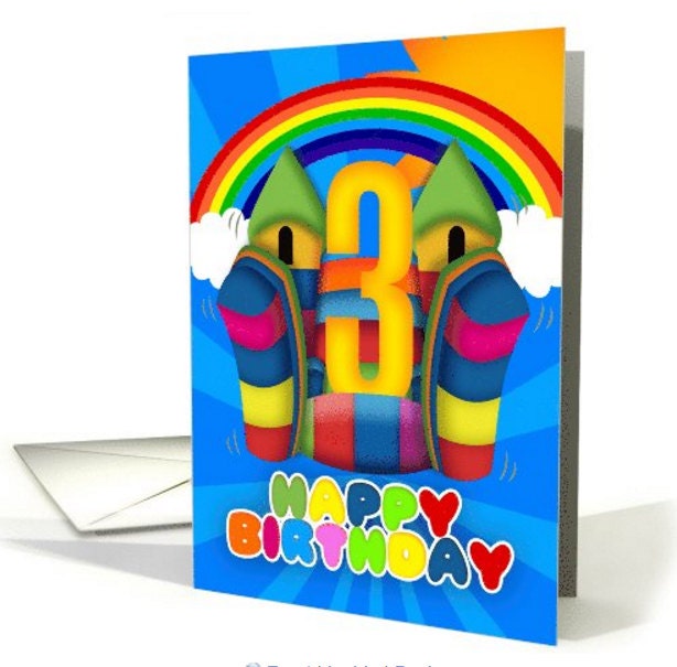 Bouncy Castle Birthday Card With Ages From 1 8 A Fun - Etsy UK