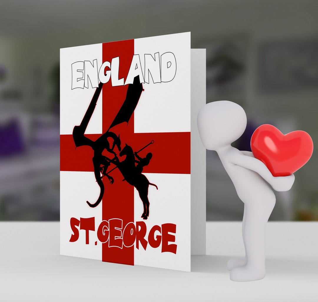 St. George's Day Greeting With St. George Fighting the Dragon - 5x7 ...