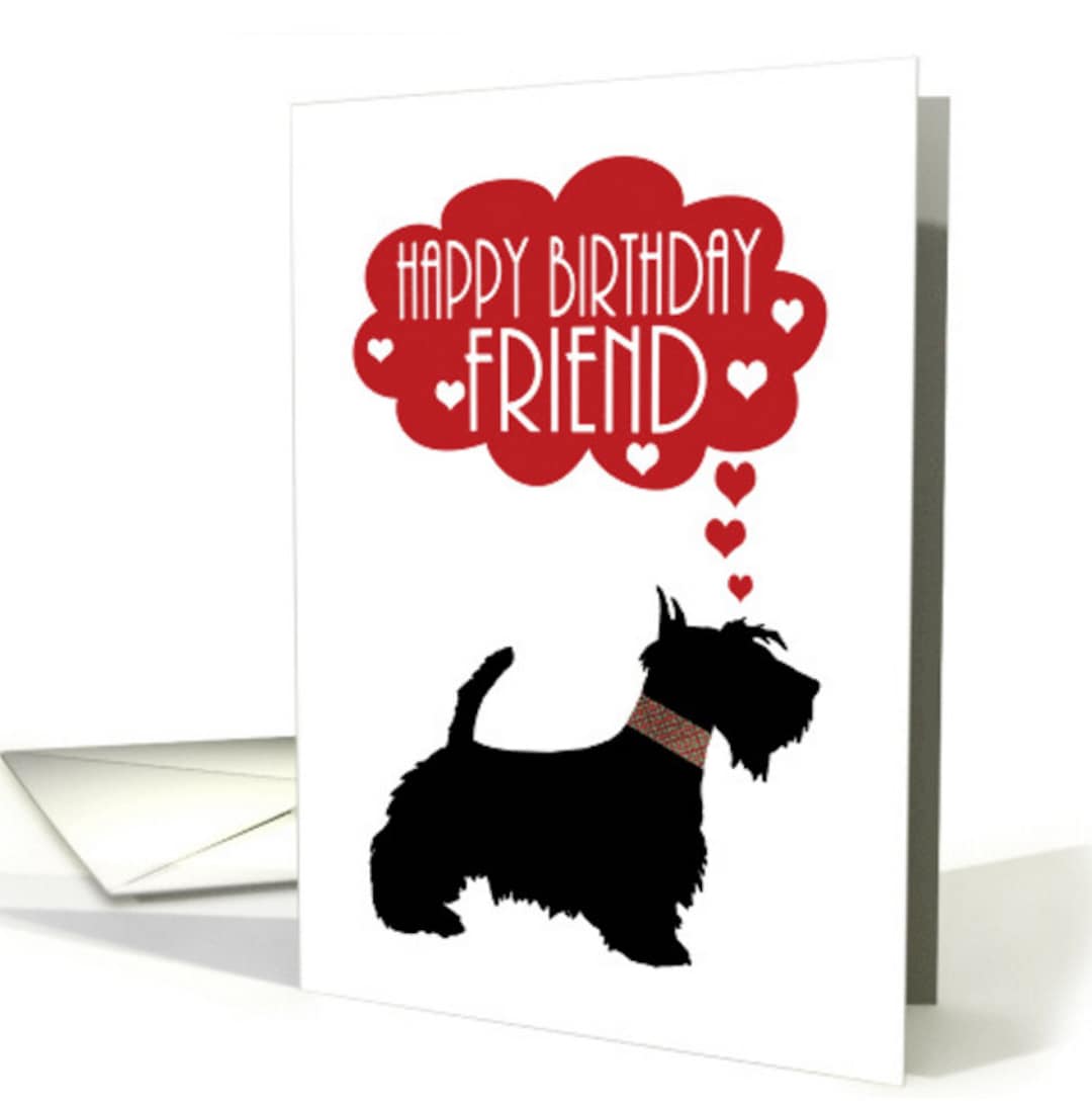 Birthday With Silhouette Scottish Terrier - Scottie Dog Card Birthday ...