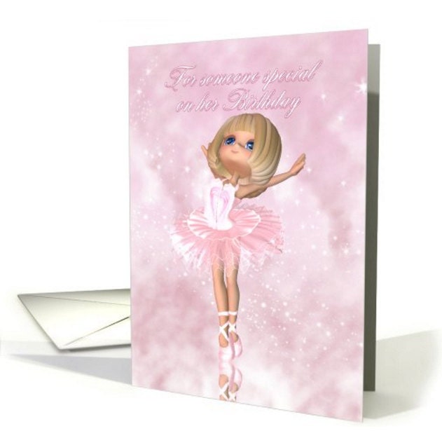Ballet Dancer Birthday Card - Ballerina Birthday Card, a Choice of Two ...