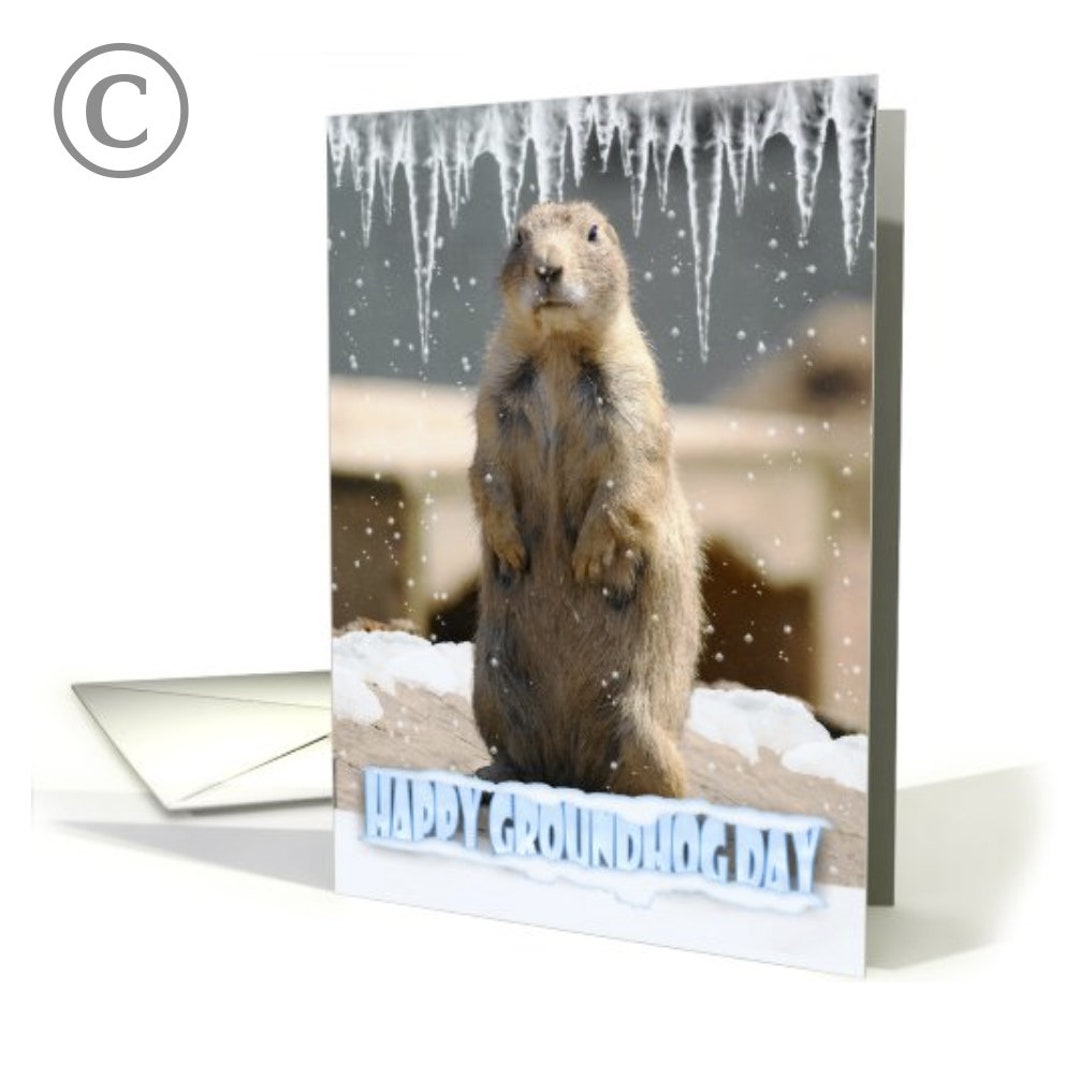 Groundhog Day Card, Happy Groundhog Day Card - Etsy