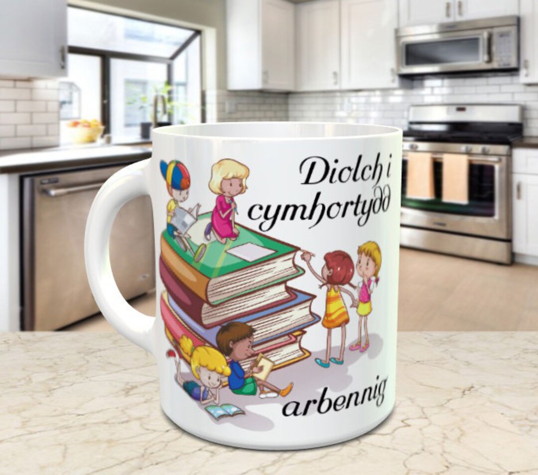 Diolch I Cymhorthydd Arbenning, Thank You Teaching Assistant Mug, Books ...
