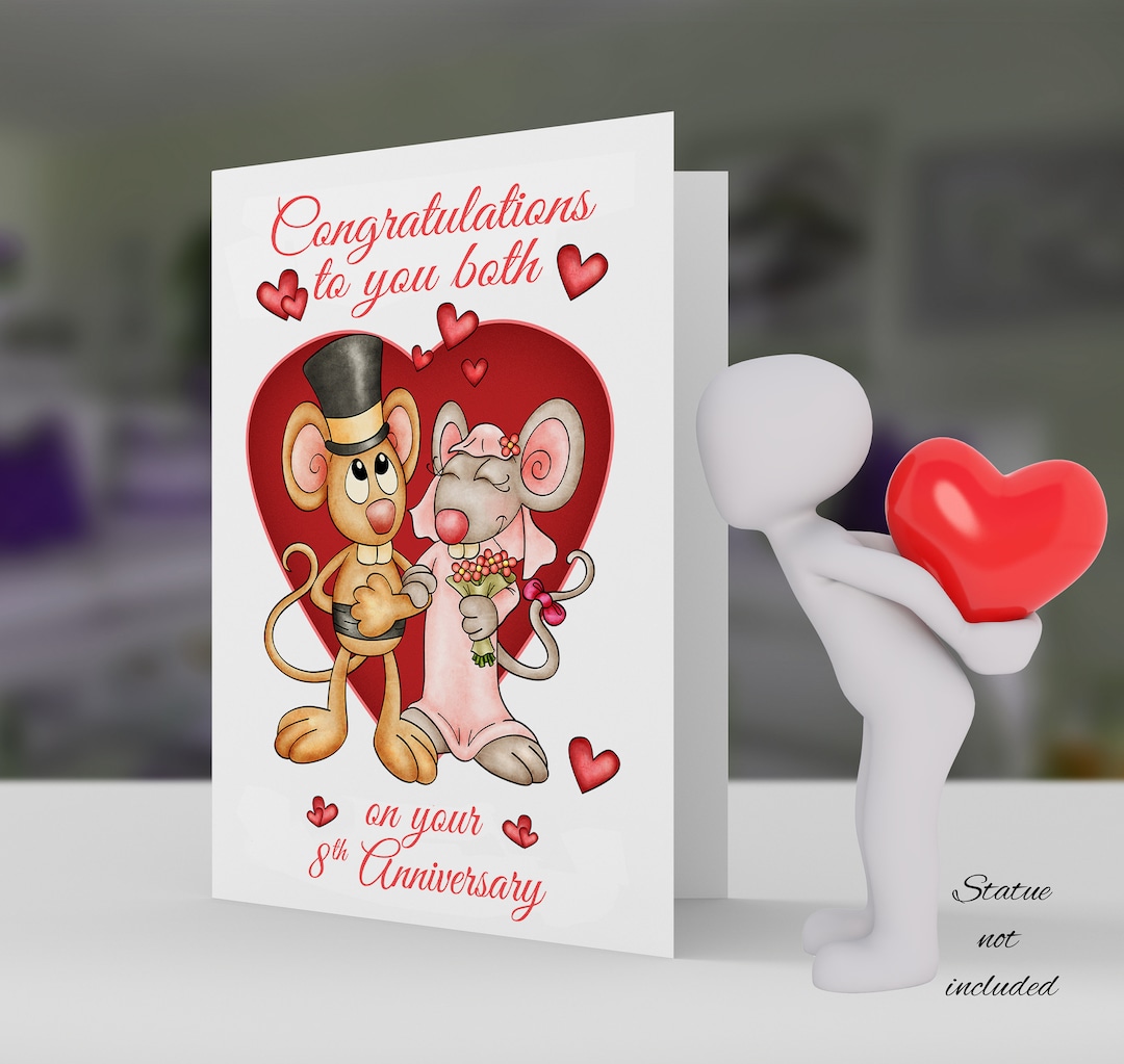 Anniversary Congratulations, Cute Mice Anniversary Card, 1st - 10th ...