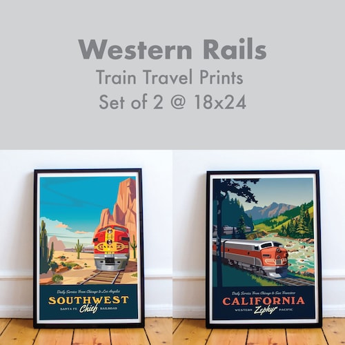 Southwest Chief Train Poster Unframed | Etsy