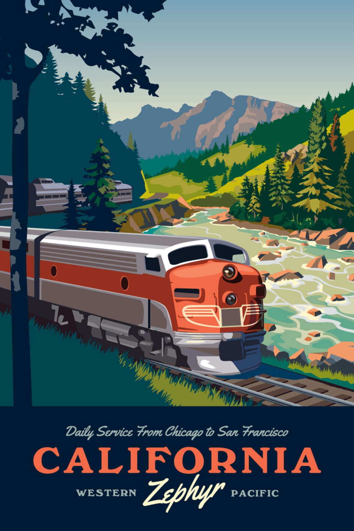 California Zephyr Train Poster | Unframed - Etsy