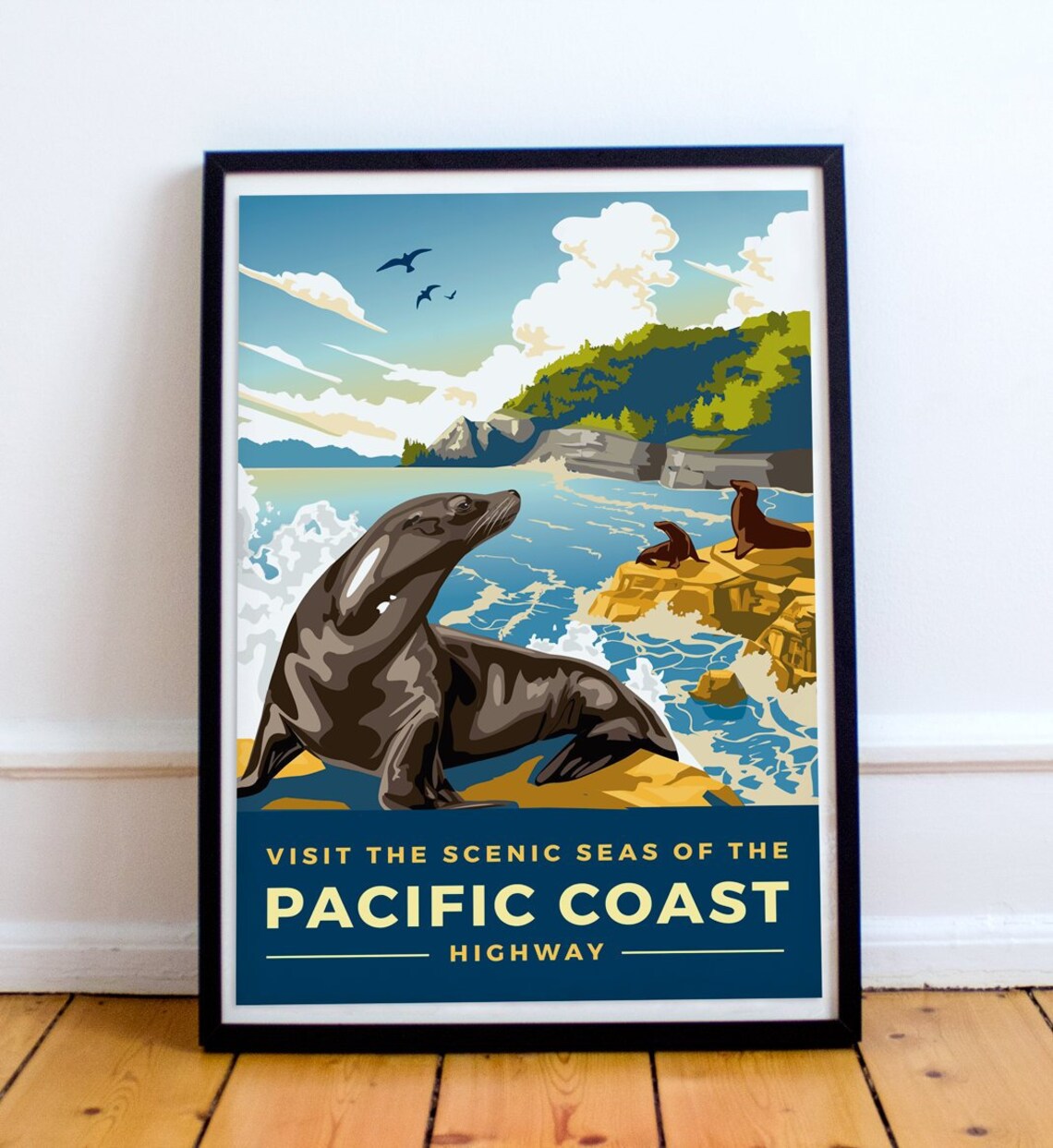 Pacific Coast Travel Poster Unframed - Etsy