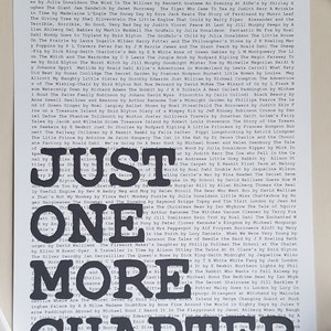 Just One More Chapter Print Reading Quote Kids Book Nook Decor Literary ...
