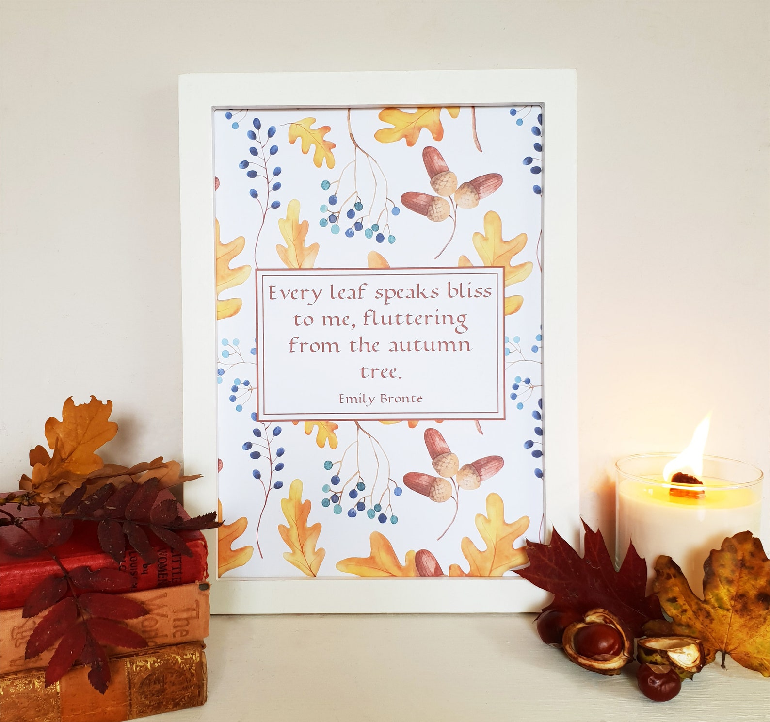 Emily Bronte Quote Print Bookworm Wall Art Autumn Lover - Etsy