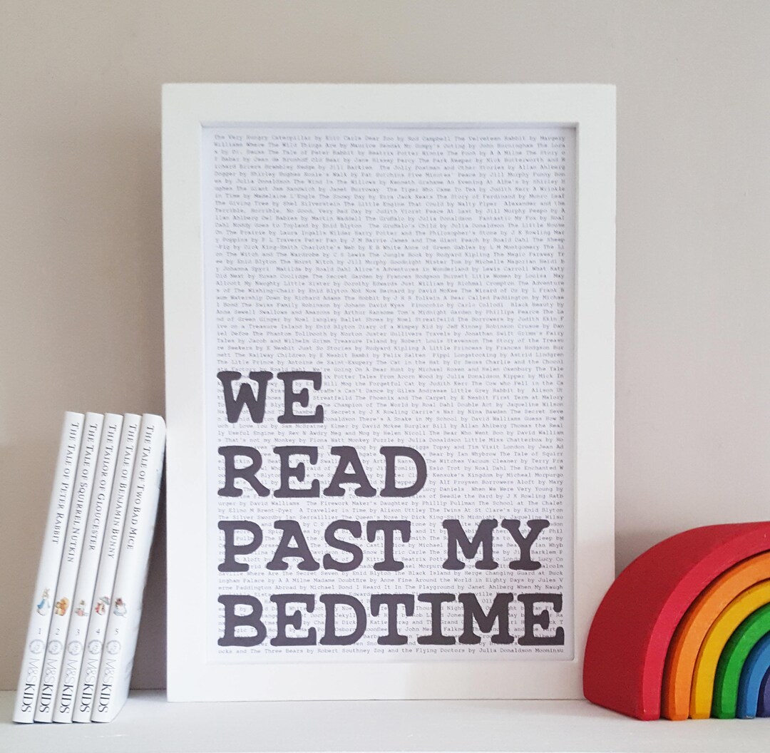 We Read Past My Bedtime Print Nursery Wall Art Bookish Gift - Etsy