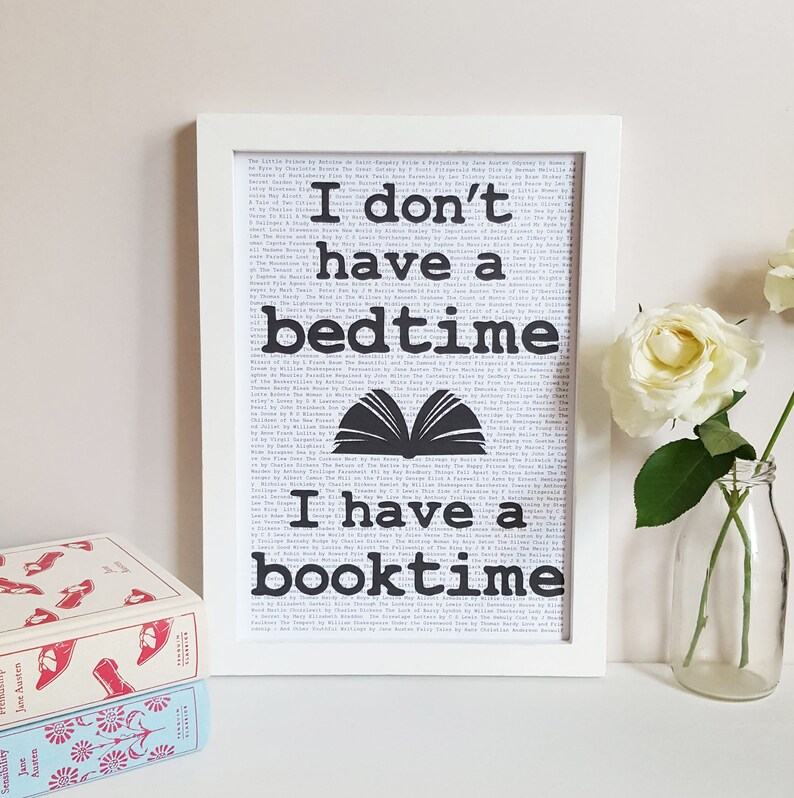 Booktime Quote Print Reading Nook Decor Gift for Book Lover - Etsy