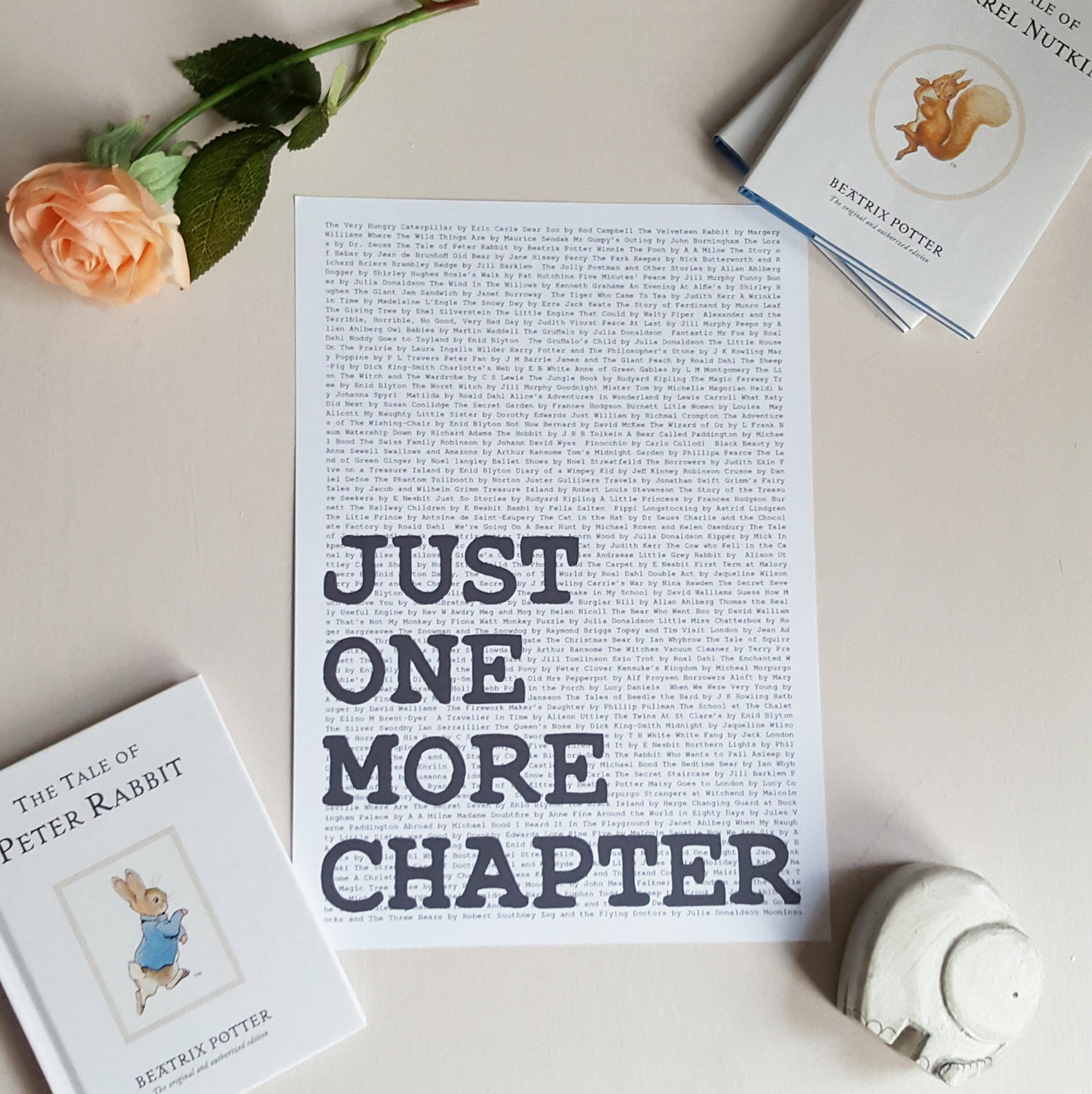 Just One More Chapter Print Reading Quote Kids Book Nook - Etsy UK