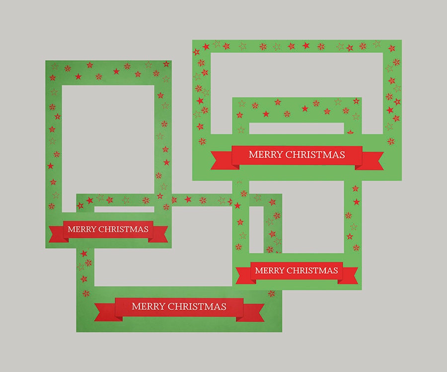 Christmas Color Frames, Digital Frame, Photo Overlay, Christmas Overlay ...