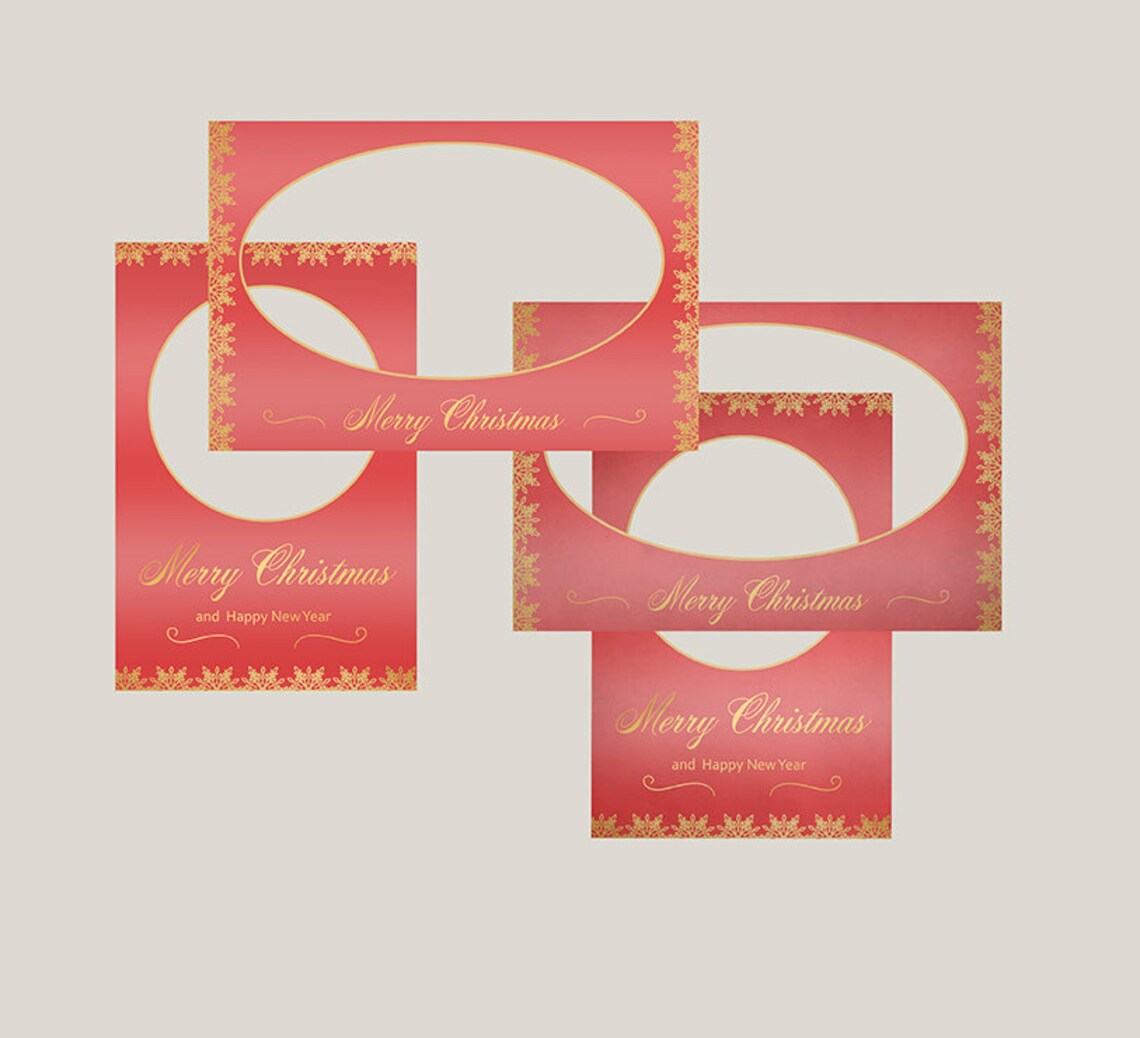 Christmas Gold Frames, Christmas Overlays, Christmas Card, Photo ...
