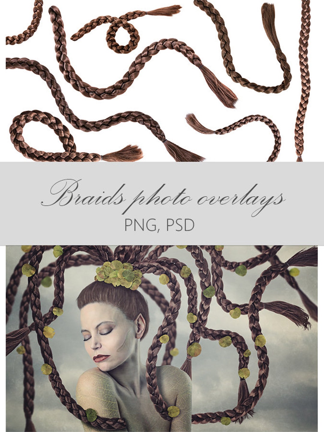 Braids Photo Overlays, Photo Overlays, Hair Overlay, Photo Braid ...
