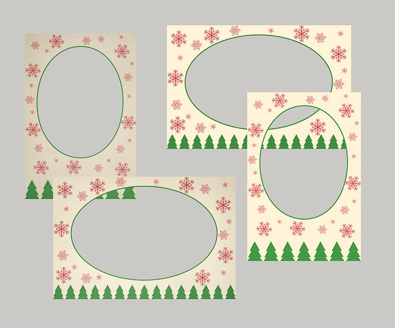 Christmas Color Frames, Digital Frame, Photo Overlay, Christmas Overlay ...
