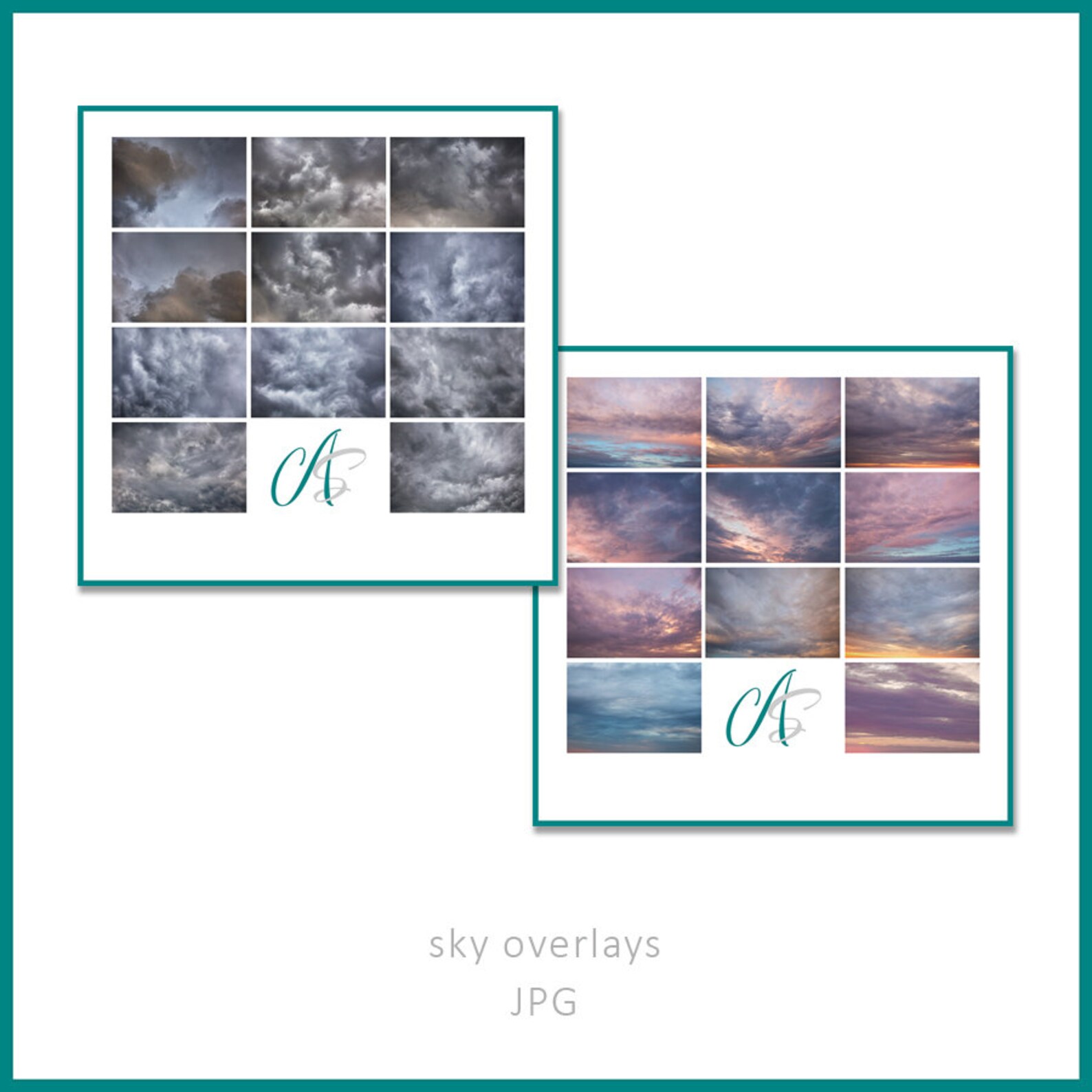 Sky Overlays Set Sunset Clouds Dramatic Sky Clouds Overlay - Etsy