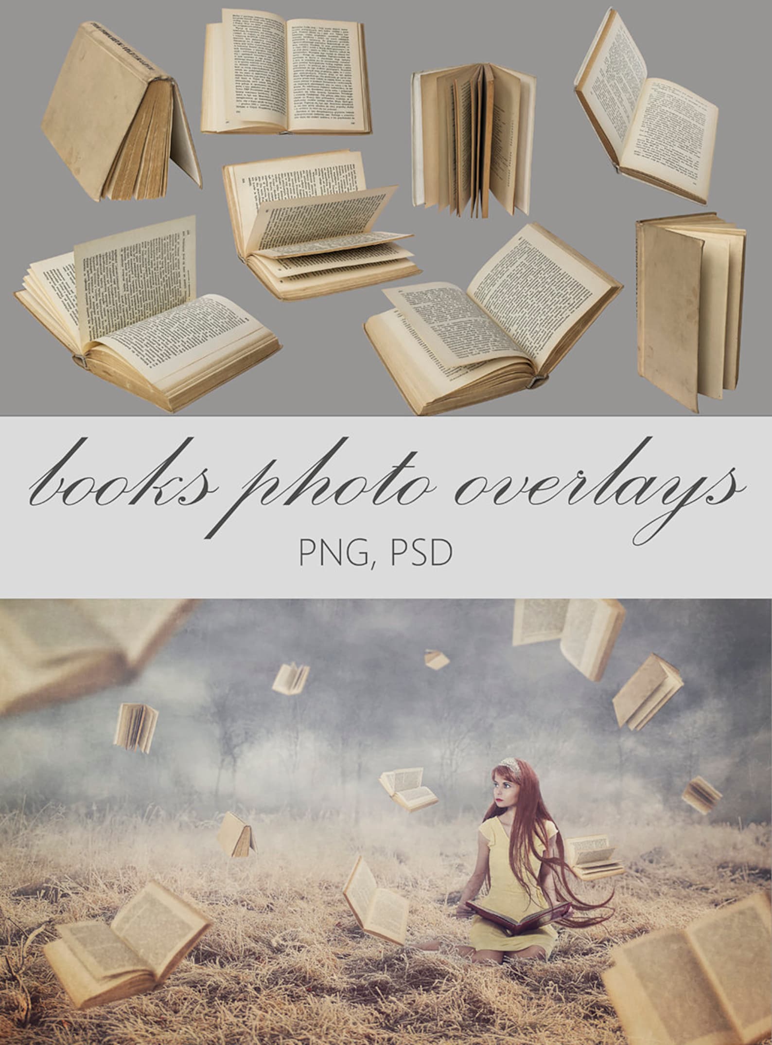 Flying Books Overlay, Photo Overlays, Books Photo Overlay, Old Books ...