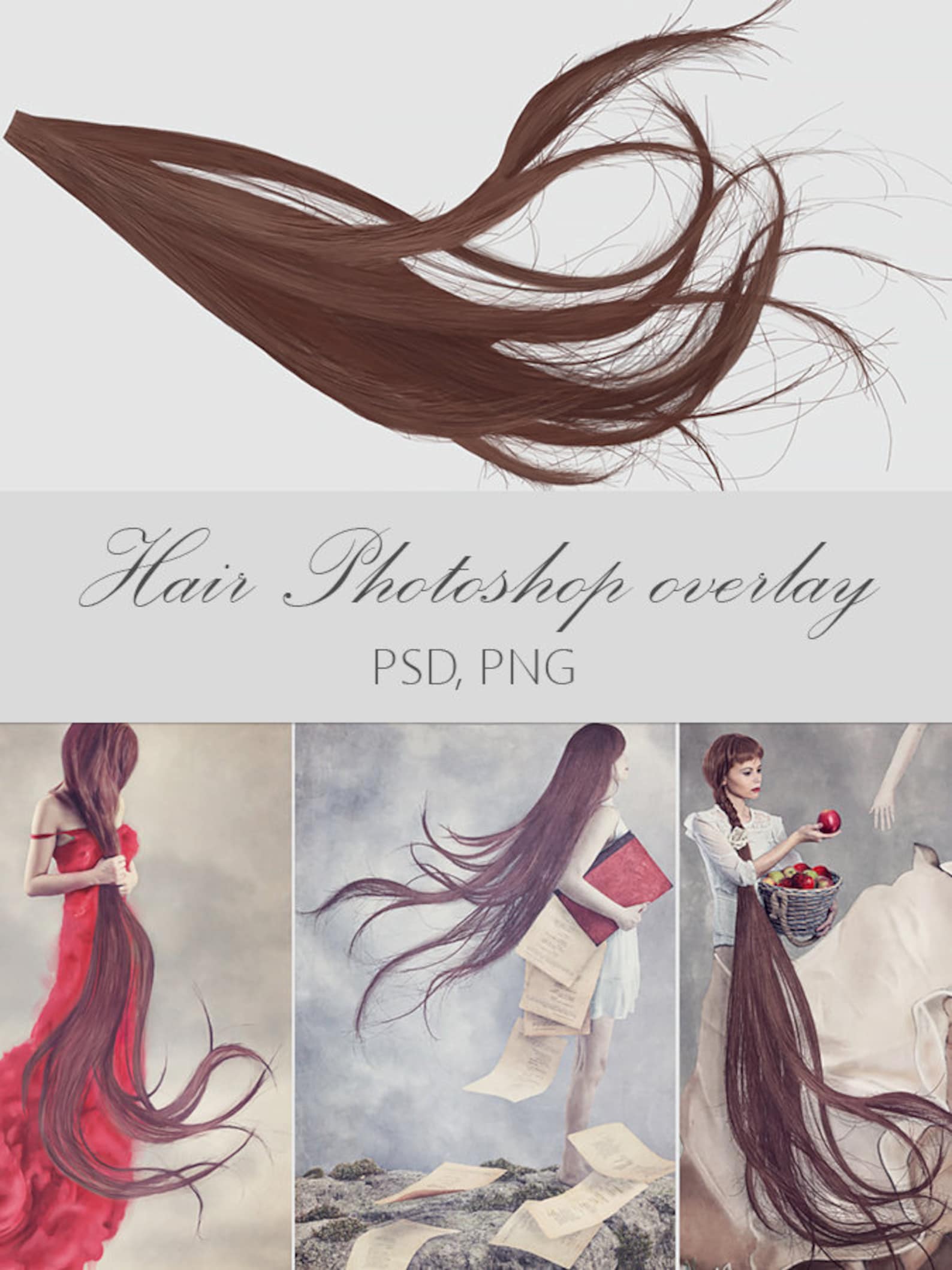 Hair Overlays, Photography Overlays, Art Overlay, Digital Hair, Photo ...