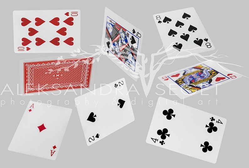 Flying Playing Cards Photo Overlays: PSD, PNG (digital Download) - Etsy
