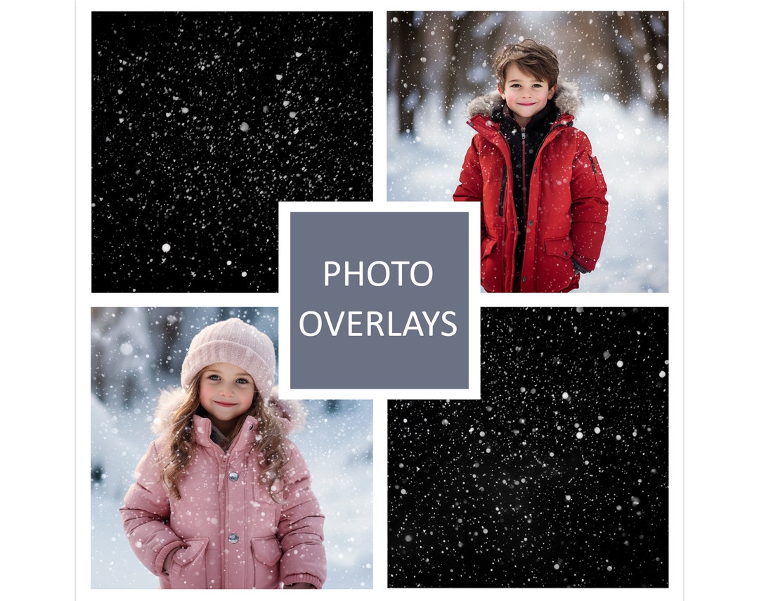 30 Falling Snow Photo Overlays: Winter Photography Effects (JPG, PDF ...