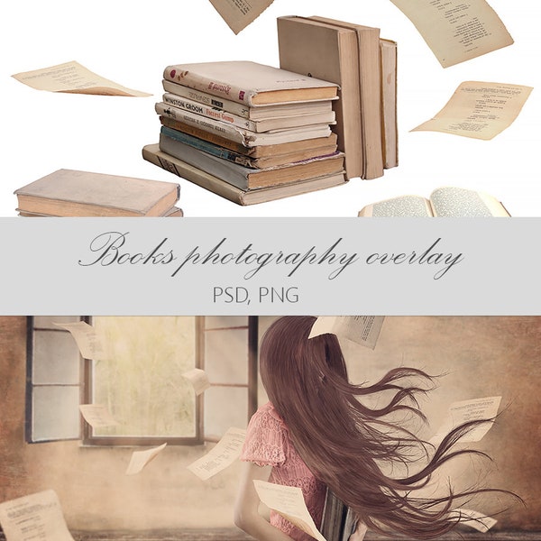 Flying Book Overlay - Etsy