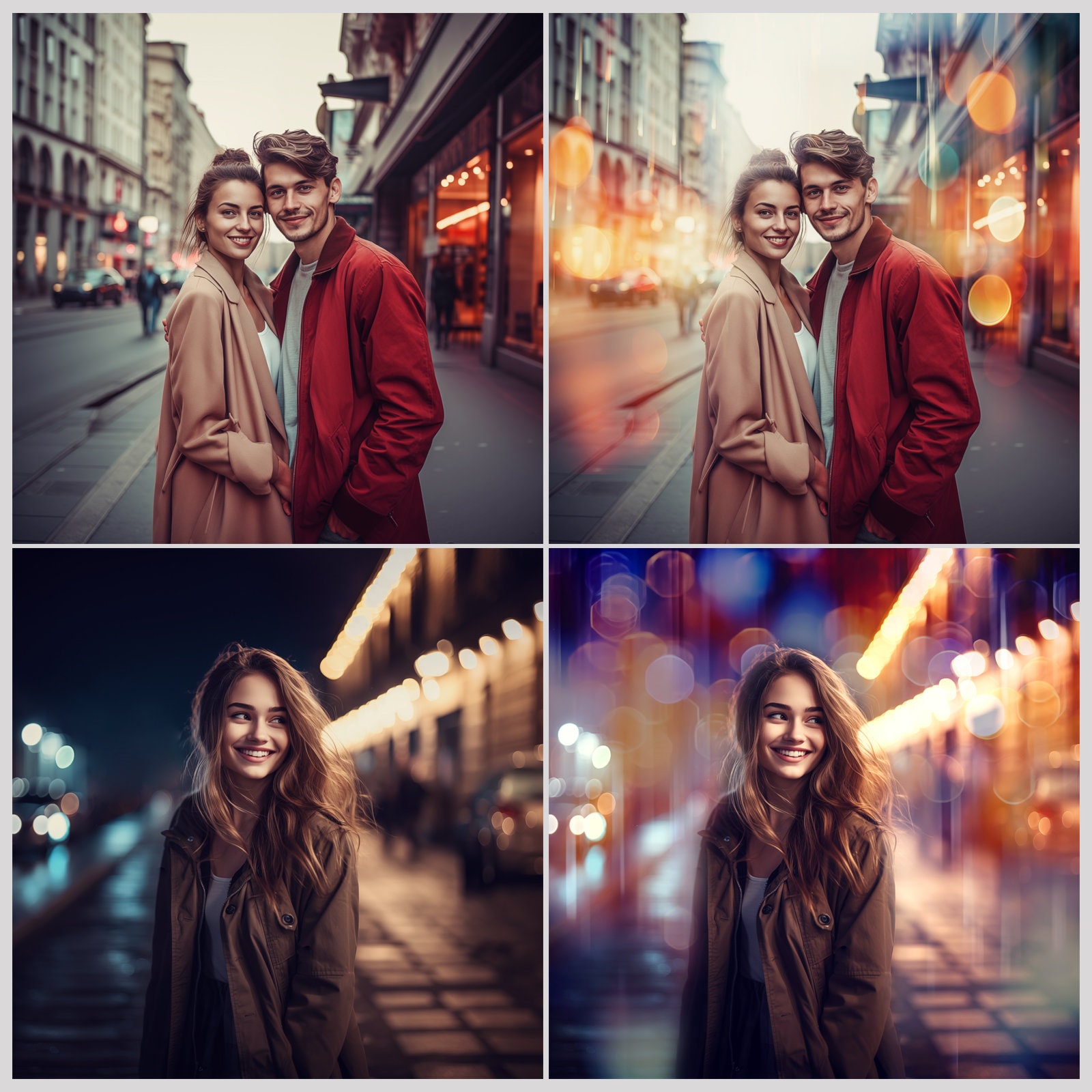 30 City Bokeh Photo Overlays, Light Bokeh, Street Light, Photography ...